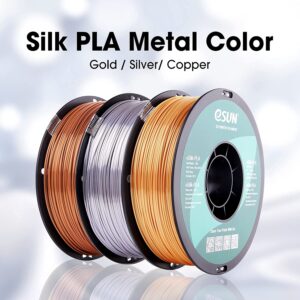 eSUN Silk PLA 3D Printer Filament, Dimensional Accuracy +/- 0.03 mm, 1 kg Spool, 1.75 mm, Gold