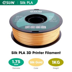 eSUN Silk PLA 3D Printer Filament, Dimensional Accuracy +/- 0.03 mm, 1 kg Spool, 1.75 mm, Gold