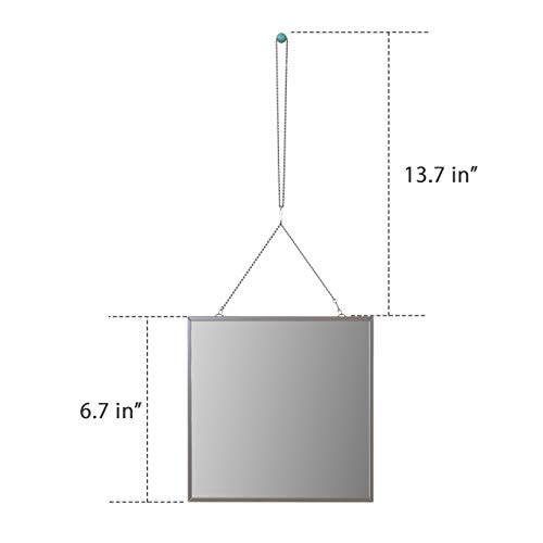 Liootech Fogless Shaving Shower Mirror, Fog Free Mirror Narrow Bezel Ultra-Thin 6.7 inch Metal Frame with 2 Stainless Steel Chains 17.3 & 10.6 inch