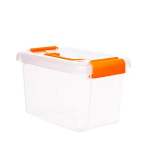 Noble Designs Storage Bins | Medium and Small Set (6q & 3.5q) | Perfect for Toy Set | Office Set | Outdoors and Outings Set | Latches Well | Orange Latches and Folding Handle