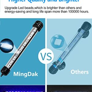 MingDak Fish Aquarium Tank Light - Aquarium Background Light with Timer Auto On/Off,Wireless Remote Control,RGB Colored Changing, Underwater Submersible LED Light,7.5 inch 9 LEDs