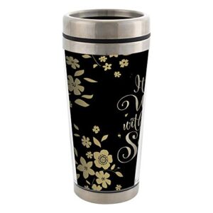 Elanze Designs It Is Well With My Soul Stainless Steel 16 oz Travel Mug with Lid