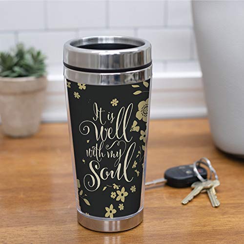 Elanze Designs It Is Well With My Soul Stainless Steel 16 oz Travel Mug with Lid