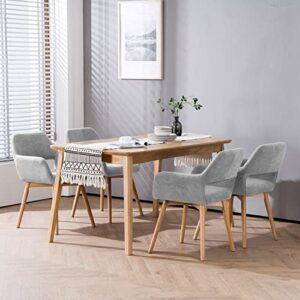 Homy Grigio Modern Dining Chairs Set of 4, Kitchen & Dining Room Chairs Dining Chairs Set of 2 for Living Room Bedroom Dining Room Arm Chairs Guest with Solid Wood Legs (Set of 2,Gray)