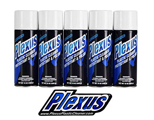 Plexus 20214 Aerosol Plastic Cleaner Protectant and Polish 13oz Can Made in USA with Sticker (5 Pack)