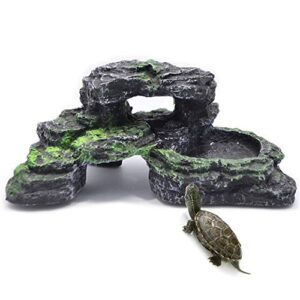 pinvnby turtles dock for aquarium reptile basking platform for turtles, frogs, newts (1 pack)