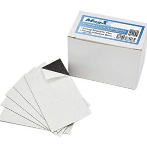 MagX Magnetic Business Card with Adhesive 2x3.5 inch(100-pack), Magnets with Self Adhesive, Peel and Stick, Stationery, Office Supply