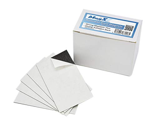 MagX Magnetic Business Card with Adhesive 2x3.5 inch(100-pack), Magnets with Self Adhesive, Peel and Stick, Stationery, Office Supply