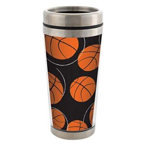 Elanze Designs Basketball Stainless Steel 16 oz Travel Mug with Lid