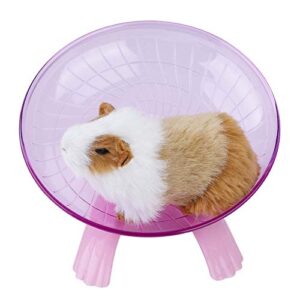 hamster flying saucer wheel, jogging running wheel for hamster small pets, anti slip easy to install plastic flying saucer exercise wheel 7 inch