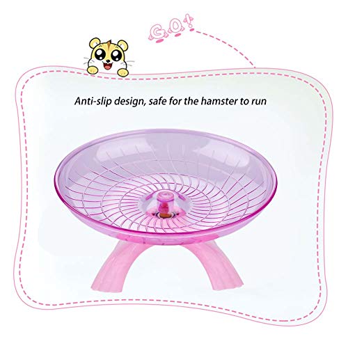 Hamster Flying Saucer Wheel, Jogging Running Wheel for Hamster Small Pets, Anti Slip Easy to Install Plastic Flying Saucer Exercise Wheel 7 Inch