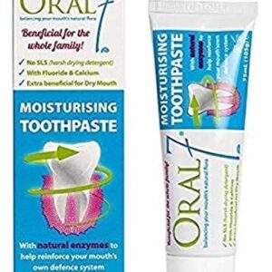 Oral7 Dry Mouth Toothpaste Containing Enzymes with Xylitol, Moisturizing and Teeth Whitening Toothpaste, Promotes Gum Health and Fresh Breath, Oral Care and Dry Mouth Products 2.5oz (2 Pack)