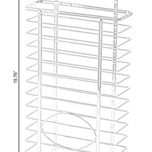 Basicwise Cabinet Metal Plastic Grocery Bag Storage Holder, Chrome, Measurements: 8" W x 3. 75" D x 15. 75" H