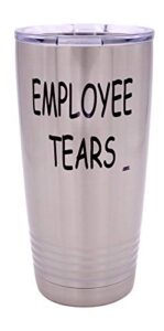 rogue river tactical funny employee tears large 20 ounce travel tumbler mug cup w/lid sarcastic work gift for boss manager or supervisor