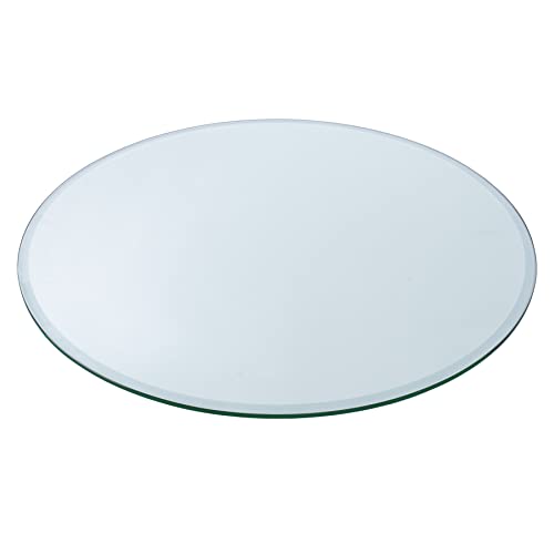 37" Round Clear Tempered Glass Table Top 3/8" Thick Flat Polished Edge