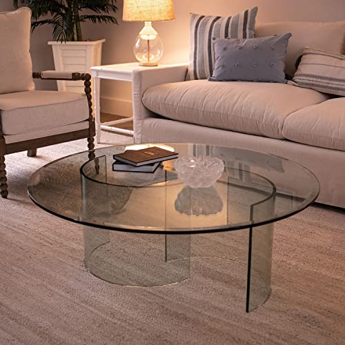 37" Round Clear Tempered Glass Table Top 3/8" Thick Flat Polished Edge