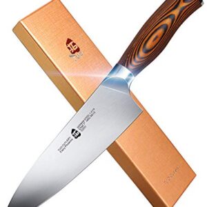 TUO Chef Knife- Kitchen Chefs Knife - High Carbon German Stainless Steel Cutlery - Rust Resistant - Pakkawood Handle - Luxurious Gift Box Included - 7 - Fiery Phoenix Series