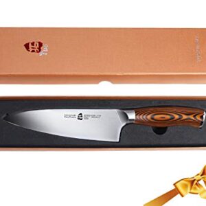 TUO Chef Knife- Kitchen Chefs Knife - High Carbon German Stainless Steel Cutlery - Rust Resistant - Pakkawood Handle - Luxurious Gift Box Included - 7 - Fiery Phoenix Series