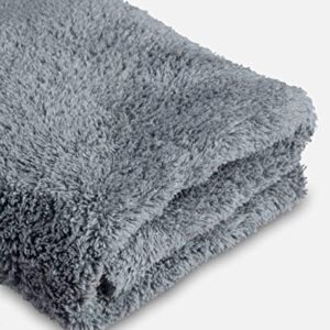 Adam's Borderless Grey Edgeless Microfiber Towel - Premium Quality 480gsm, 16 x 16 inches Plush Microfiber - Delicate Touch for The Most Delicate Surfaces (12 Pack)