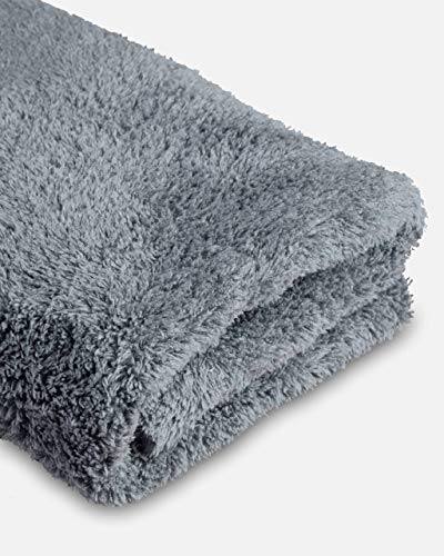 Adam's Borderless Grey Edgeless Microfiber Towel - Premium Quality 480gsm, 16 x 16 inches Plush Microfiber - Delicate Touch for The Most Delicate Surfaces (12 Pack)