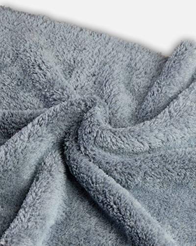 Adam's Borderless Grey Edgeless Microfiber Towel - Premium Quality 480gsm, 16 x 16 inches Plush Microfiber - Delicate Touch for The Most Delicate Surfaces (12 Pack)