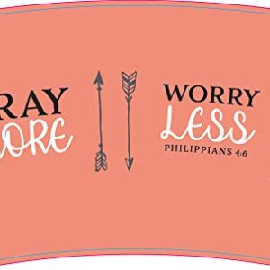 Pray More Worry Less Stainless Steel 16 oz Travel Mug with Lid