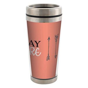 Pray More Worry Less Stainless Steel 16 oz Travel Mug with Lid