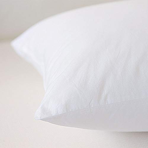 Plankroad Home Décor 15x23 Hypoallergenic Fluffy Faux Down Poly Rectangular Pillow Insert, 100% Cambric Cotton Shell, Never Vacuum-Packed, Made in USA, Set of 2