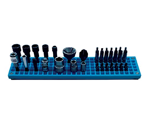 Organizer Genie ® - One Blue Slim Pegboard to organize your Sockets, Wrenches, Pliers, Screwdrivers, Bits and All Other Tools