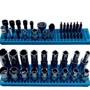 Organizer Genie ® - One Blue Slim Pegboard to organize your Sockets, Wrenches, Pliers, Screwdrivers, Bits and All Other Tools