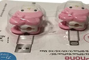 Kasoyo Sanrio My Melody Cable Protector Cell Phones Accessories 2pcs Set for iPhone (Lightning Cable)