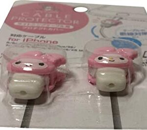 Kasoyo Sanrio My Melody Cable Protector Cell Phones Accessories 2pcs Set for iPhone (Lightning Cable)