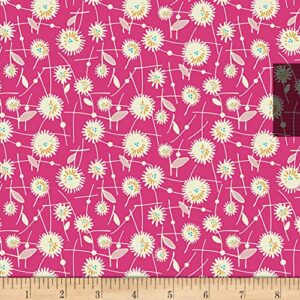 art gallery fabrics art gallery fusion seed puffs abloom fabric, magenta