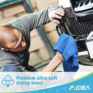 AIDEA Professional Microfiber Drying Towel-2PK, Premium Microfiber Towels, Scratch-free, Strong Water Absorption Drying Towel for Cars, SUVs, RVs, Trucks, and Boats Gifts(24 in. x 31 in.)-Blue