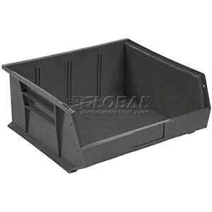 global industrial plastic stacking bin 11 x 10-7/8 x 5, black - lot of 6