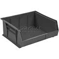 Global Industrial Plastic Stacking Bin 11 x 10-7/8 x 5, Black - Lot of 6