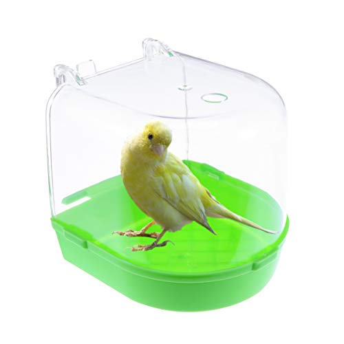 POPETPOP Bird Bath for Cage - Parakeet Bath Tub with Water Filling Pipe for Budgie Conure Finch Canary Cockatiel Parrot Lovebird Bird Bath Accessories