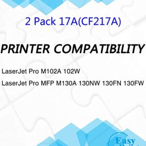 Compatible 2-Pack 17A CF217A Toner Cartridge for HP M102w M102a MFP M130a M130nw M130fn M130fw Printer (Black), by EasyPrint