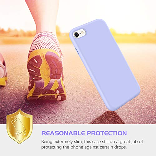 YINLAI iPhone SE 2020 Case,iPhone SE 2022 Case,iPhone 8 Case iPhone 7 Case Slim Liquid Silicone Women Girls Men Shockproof Protective Phone Cover for iPhone SE 3rd/2nd Gen 4.7 Inch, Lavender Purple