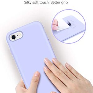 YINLAI iPhone SE 2020 Case,iPhone SE 2022 Case,iPhone 8 Case iPhone 7 Case Slim Liquid Silicone Women Girls Men Shockproof Protective Phone Cover for iPhone SE 3rd/2nd Gen 4.7 Inch, Lavender Purple