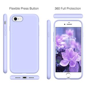 YINLAI iPhone SE 2020 Case,iPhone SE 2022 Case,iPhone 8 Case iPhone 7 Case Slim Liquid Silicone Women Girls Men Shockproof Protective Phone Cover for iPhone SE 3rd/2nd Gen 4.7 Inch, Lavender Purple