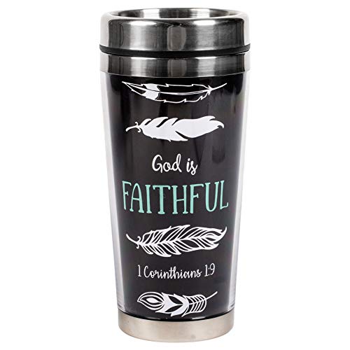 God is Faithful Stainless Steel 16 oz Travel Mug with Lid