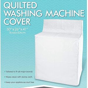 Dependable Heavyweight Zippered & Quilted Washing Machine Cover White