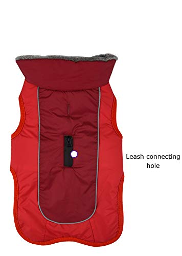 Apetian Dog Cold Weather Coats Winter Dog Vest Warm Dog Jacket Belle (M, A3-Red)