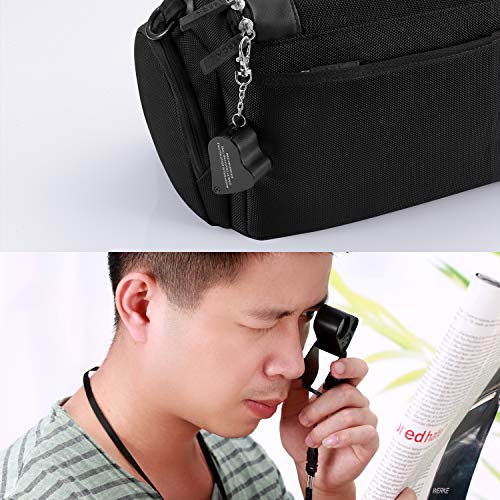 Jiusion Portable Lighted LED Illuminated Jewelry Magnifier 30X 60X Wearable Handheld Dual Lens Eye Loupe Magnifying Glasses Micro Microscope with Keychain and Lanyard