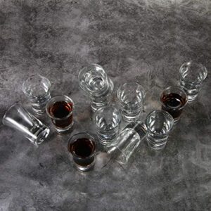 Ruckae 12 Pack Shot Glasses, 1 OZ Shot Glasses Set with Heavy Base, Clear Shot Glasses Set of 12(Cone Shaped)