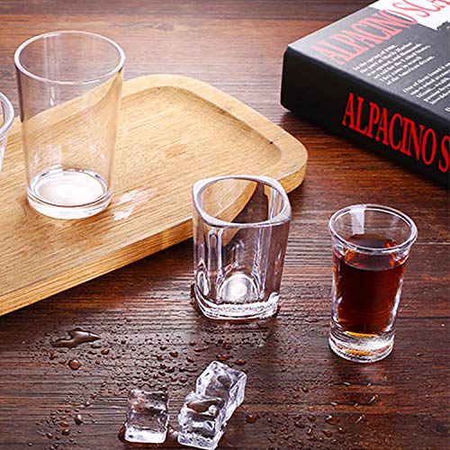 Ruckae 12 Pack Shot Glasses, 1 OZ Shot Glasses Set with Heavy Base, Clear Shot Glasses Set of 12(Cone Shaped)