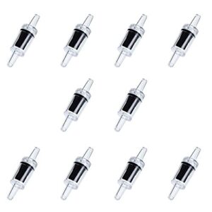 maxmoral 10pcs plastic one way air pump check valves non-return aquarium fish tank air pump stop valve accessories(black)