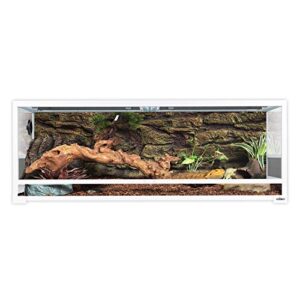 oiibo white 67 gallon reptile terrarium, 48" x 18" x 18" knock down tempered glass reptile tank, sliding door reptile tank for ball python snake bearded dragon tortoise habitat