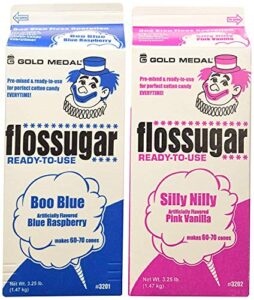 concession essentials - ce floss sugar -2pk cotton candy floss sugar 2 pack (pink vanilla and blue raspberry)